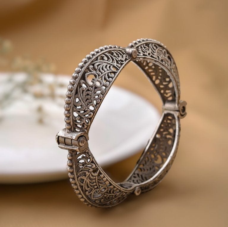 Traditional Oxidised Bangles / Kada | Best Silver Look Alike Openable ...