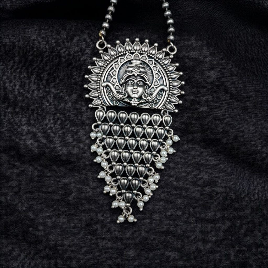 Silver Replica Lord Durga Pendant Set | Unique Navratri Special ...