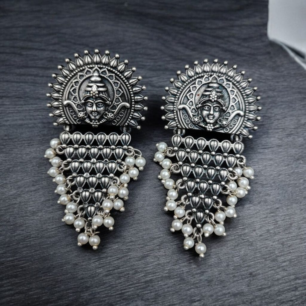 Silver Replica Lord Durga Pendant Set | Unique Navratri Special ...