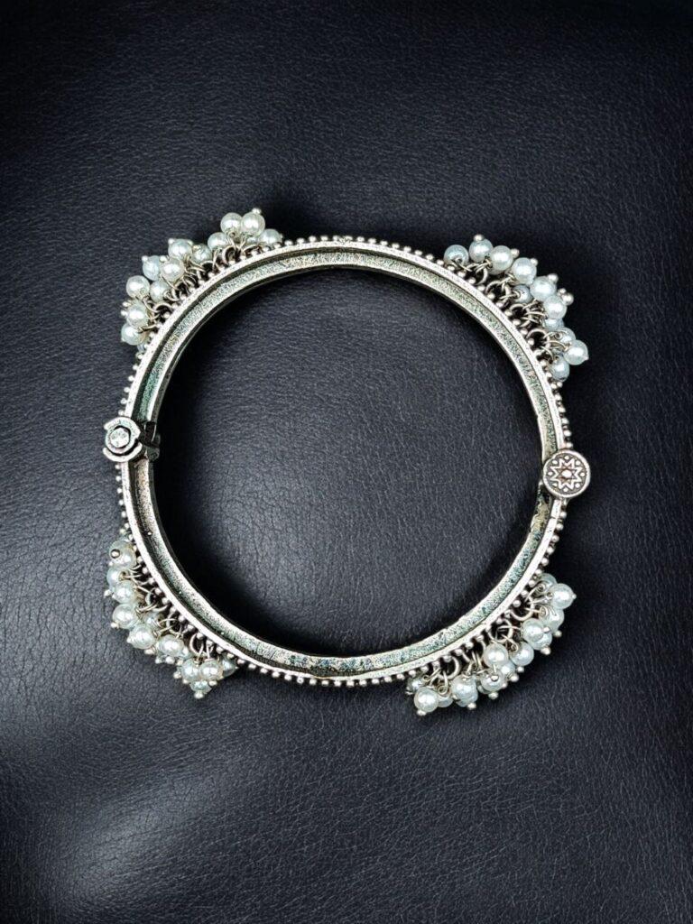 Oxidized Chudiya | Best Openable Bangle | Pearl Work Traditional Look ...